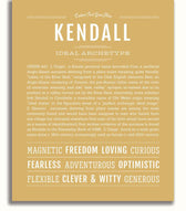 Kendall | Name Art Print – Name Stories