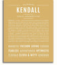 Kendall Personalized Name Meaning Art Prints – Name Stories