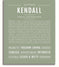 Kendall | Name Art Print – Name Stories