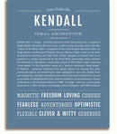 Kendall Personalized Name Meaning Art Prints – Name Stories