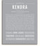 Kendra Personalized Name Meaning Art Prints – Name Stories