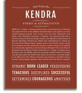 Kendra Personalized Name Meaning Art Prints – Name Stories