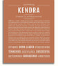Kendra Personalized Name Meaning Art Prints – Name Stories