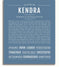 Kendra Personalized Name Meaning Art Prints – Name Stories