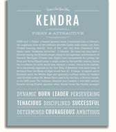 Kendra Personalized Name Meaning Art Prints – Name Stories