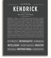 Kendrick | Name Art Print – Name Stories