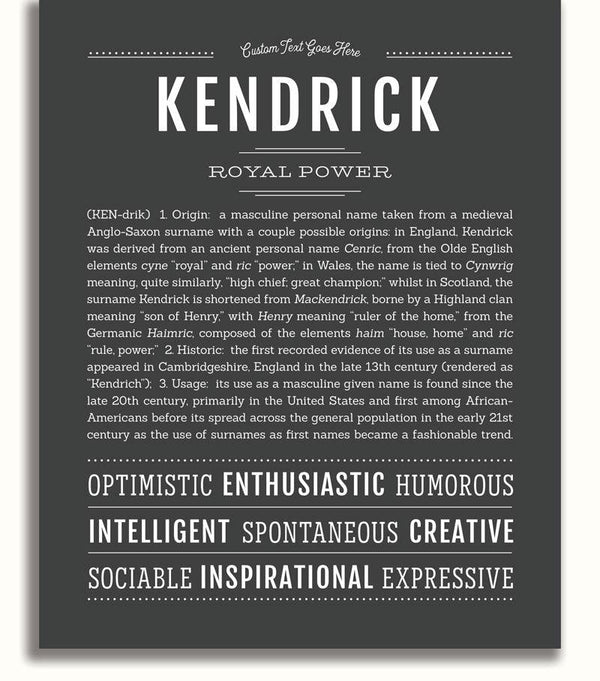 Kendrick | Name Art Print - Personalized Custom Gifts – Name Stories