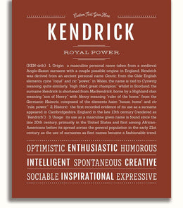 Kendrick | Name Art Print – Name Stories