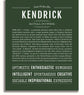 Kendrick Personalized Name Meaning Art Prints – Name Stories