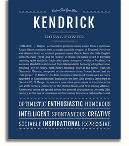 Kendrick | Name Art Print – Name Stories