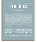 Kendrick Personalized Name Meaning Art Prints – Name Stories