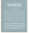 Kendrick Personalized Name Meaning Art Prints – Name Stories