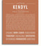 Kendyl Personalized Name Meaning Art Prints – Name Stories