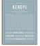 Kendyl Personalized Name Meaning Art Prints – Name Stories