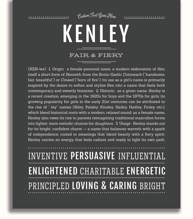 Kenley | Name Art Print – Name Stories