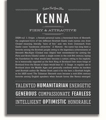 Kenna | Name Art Print – Name Stories