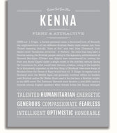 Kenna Personalized Name Meaning Art Prints – Name Stories