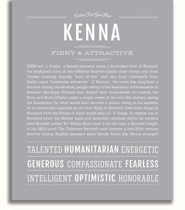 Kenna | Name Art Print – Name Stories