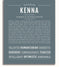 Kenna | Name Art Print – Name Stories