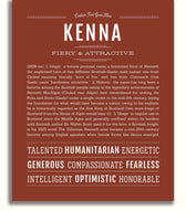Kenna | Name Art Print – Name Stories