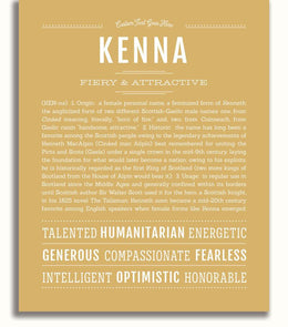 Kenna | Name Art Print – Name Stories
