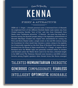 Kenna | Name Art Print – Name Stories