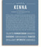 Kenna | Name Art Print – Name Stories