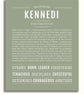 Kennedi Personalized Name Meaning Art Prints – Name Stories