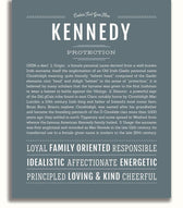 Kennedy Personalized Name Meaning Art Prints – Name Stories