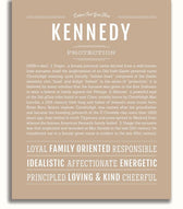 Kennedy Personalized Name Meaning Art Prints – Name Stories