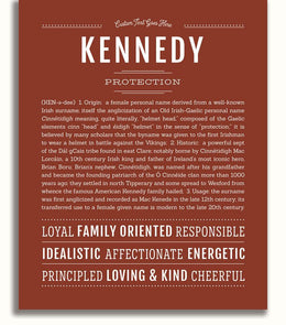 Kennedy | Name Art Print – Name Stories