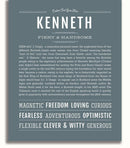 Kenneth Personalized Name Meaning Art Prints – Name Stories