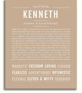 Kenneth Personalized Name Meaning Art Prints – Name Stories