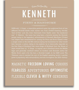 Kenneth | Name Art Print – Name Stories
