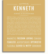 Kenneth Personalized Name Meaning Art Prints – Name Stories