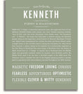 Kenneth Personalized Name Meaning Art Prints – Name Stories