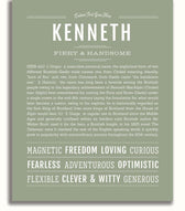 Kenneth Personalized Name Meaning Art Prints – Name Stories