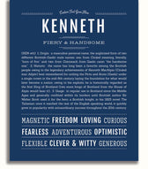 Kenneth Personalized Name Meaning Art Prints – Name Stories