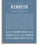 Kenneth Personalized Name Meaning Art Prints – Name Stories
