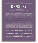 Kensley | Name Art Print – Name Stories