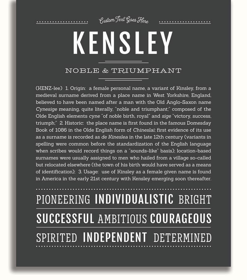 Kensley | Name Art Print – Name Stories