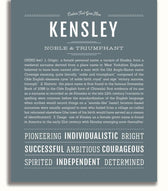 Kensley | Name Art Print – Name Stories
