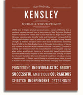 Kensley | Name Art Print – Name Stories