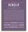 Kenslie Personalized Name Meaning Art Prints – Name Stories