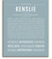 Kenslie | Name Art Print – Name Stories