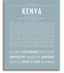 Kenya Personalized Name Meaning Art Prints – Name Stories