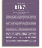 Kenzi | Name Art Print – Name Stories