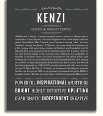 Kenzi | Name Art Print – Name Stories