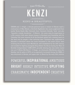 Kenzi | Name Art Print – Name Stories