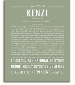Kenzi | Name Art Print – Name Stories